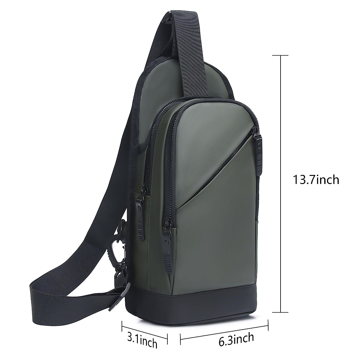 bluaqua Small Sling Crossbody Backpack Shoulder Bag for Men Women, Lightweight One Strap Chest Bag Daypack for Hiking Walking Biking Travel Cycling