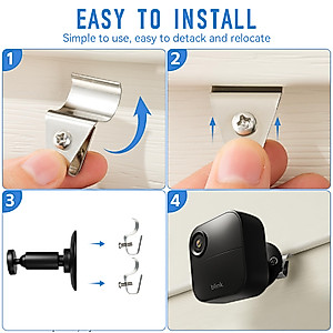 HUXOR 10-Pack Vinyl Siding Screws Hooks for Home Security Camera, Outdoor No-Hole Camera Mount Hanger for Blink, Arlo, Ring, Stainless Steel Siding Clips