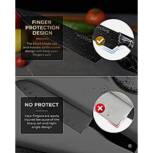 Knife Set, 16 Pcs Kitchen Knife Set, Sharp Stainless Steel Chef Knife Set with Acrylic Stand, Nonstick Knife Sets for Kitchen with Block - 6 Serrated Steak Knives, Scissors, Sharpening Steel, Black