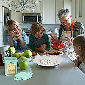 FurRain Ceramic Pie Weights Reusable 10mm Baking Beans Pie Crust Weights Natural Ceramic Stoneware with Wheat Straw Container