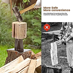 Geimrsy Firewood Kindling Splitter for Wood Stove Fireplace and Fire Pits, High Strength Structural Manual Log Splitter, Pointed Head (Style-B)