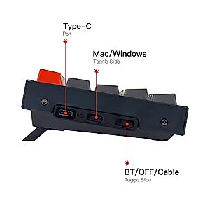 Keychron K12 60% Layout Bluetooth Wireless/Wired Hot-swappable Mechanical Keyboard with Optical Red Switch, Compact 61 Keys RGB Backlit Keyboard Aluminum Frame Compatible with Mac Windows