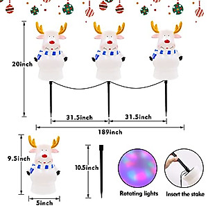 Angela&Alex Christmas Lights with Stake, 3 Packs Light up Led Reindeer Pathway Lights Watertight Christmas Light Decor for Christmas Outdoor Garden Lawn Decorations