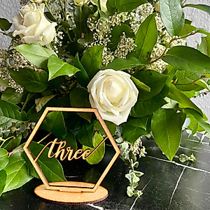 Wedding Hexagon Table Numbers,Modern Number Table Setting Signs, Number Your Table For Events And Business Use, Organize Seating (11-15 Numbers)