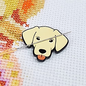 Meloca Designs Dog Needle Minder for Cross Stitch, Embroidery, Sewing, Quilting, Needlework and Haberdashery