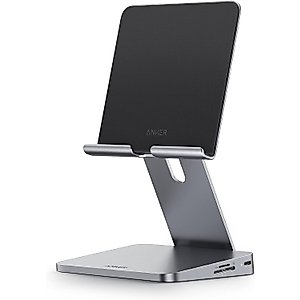 Anker , 551 USB-C Hub (8-in-1), with Foldable Tablet Stand, Dock, 4K HDMI, 2 USB-A Data Ports, for iPad Pro 5th Gen / iPad Air 5th Gen/iPad Mini 6th and Later (Silver)