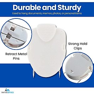 1InTheOffice Cubicle Clips, Cubicle Clips for Fabric Walls, Cubicle Wall Clips, White, 20 Pack