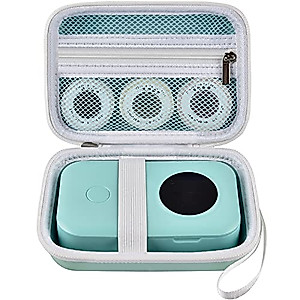 Labels Printer Case Compatible with Phomemo D30 D35 for NELKO Label Maker, Mini Labeler Sticker Storage Holder Also Fits for Memoking for COLORWING Tape Paper Roll & USB Cable (Box Only)(Green)