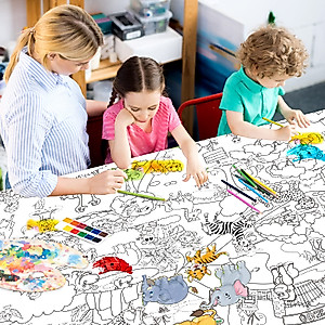 Zoo Jumbo Giant Coloring Poster for Kids 45 x 32 Inch Table Wall Coloring Pages Big Animals Huge Coloring Paper Large Coloring Sheets for Art Activities Kid Birthday Home