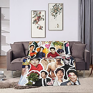 Blanket Gong Yoo Soft and Comfortable Warm Fleece Blanket for Sofa,Office Bed car Camp Couch Cozy Plush Throw Blankets Beach Blankets