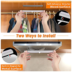 Wireless Under Cabinet Lights Motion Sensor Light Dimmable, 80 LED Closet Light Rechargeable Magnetic Under Cabinet Lighting, Under Counter Lights for Kitchen, Wardrobe, 3-Pack