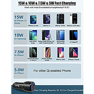 Wireless Car Charger,10W Qi Fast Charging Auto-Clamping Car Phone Mount Air Vent Phone Holder Compatible with iPhone 13/12/12Pro/SE/11/11Pro/11ProMax/XSMax/XS/XR,Samsung S10/S9/S8/Note10