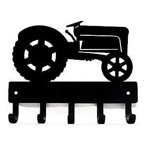 The Metal Peddler Farm Tractor #12 Key Rack Holder for Wall - 9 inch Wide - Made in USA; Farmhouse décor, barn Organizer