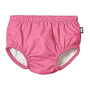 Made in USA Baby Girls and Boys Swim Diaper Cover Reusable LeakProof for Swimming Pool Lessons Beach, Bubblegum, 12-18 Months