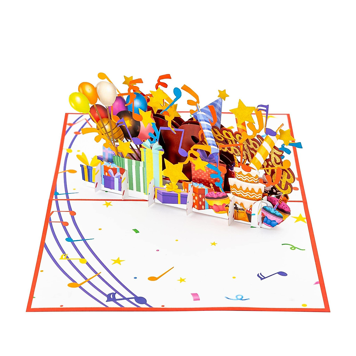 iGifts And Cards Happy 89th Red Birthday 3D Pop Up Greeting Card – Awesome 89 Birthday Card For Woman, Man, Happy Eighty Nine Birthday Gift For Mom, Dad, Wife, Husband Present, 5" X 7"