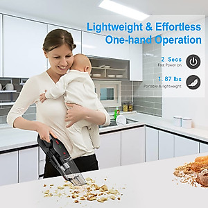 Simonseason Handheld Vacuum Cordless Rechargeable, Portable Hand Vacuum Cleaner with 8000Pa Strong Suction, Mini Hand Held Vacuum Cordless with Long Battery Life for Car, Pet Hair, Couch, Stairs