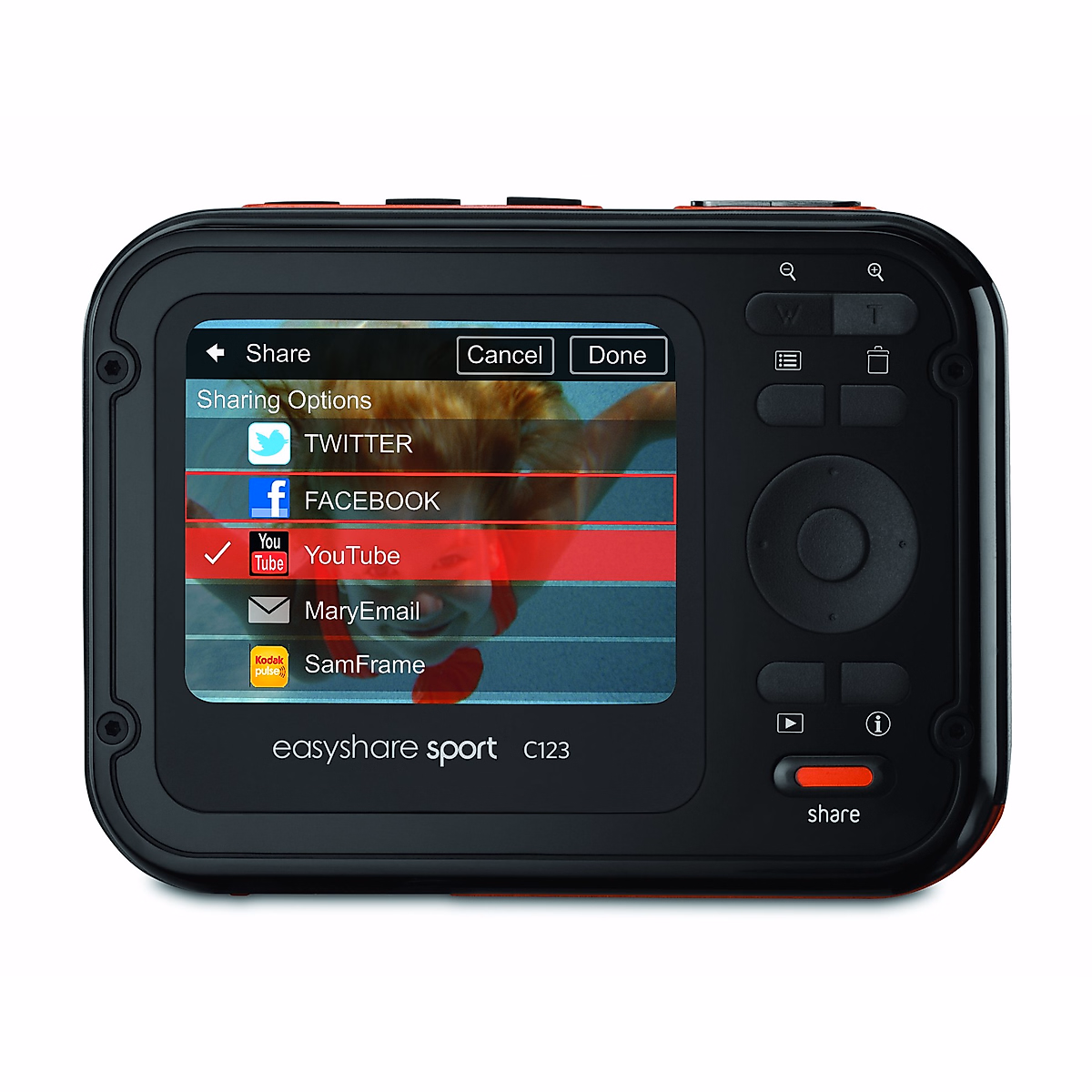 Kodak EasyShare Sport C123 12 MP Waterproof Digital Camera (Red)