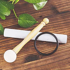 Leize Crystal Singing Bowl 432hz G Note Throat Chakra White 8" with Suede Striker