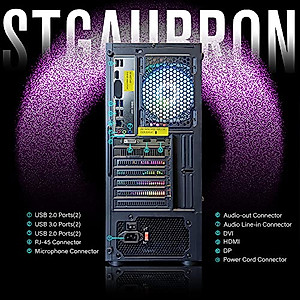 STGAubron Gaming Desktop PC Computer,Intel Core I7 3.4 GHz up to 3.9 GHz,Radeon RX 580 8G GDDR5,16G RAM,512G SSD,WiFi,Bluetooth 5.0,RGB Fanx6,RGB Keyboard&Mouse&Mouse Pad,RGB BT Sound Bar,W10H64