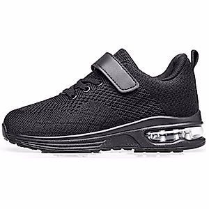 Anlarach Kids Toddler Shoes Boys Girls Athletic Running Shoes Air Cushion Sneakers for Toddler 6 allblack