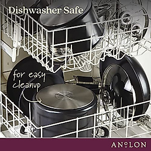Anolon Smart Stack Hard Anodized Nonstick Cookware, 11 Piece Set, Black