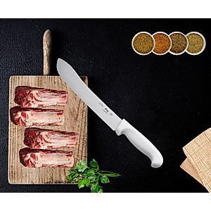 Cuchillos Para Carniceria 10 Pulgadas Mango Blanco De Carnicero Profesional Filetear Carne Butcher Skinning Knives For Meat Choice Butcher's knife Breaking Cutting Herramientas