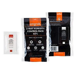 12 Pack of 2 Way Humidity Control Packs, Size 8, 62% RH by ONGROK, Each Pack for up to 1 oz