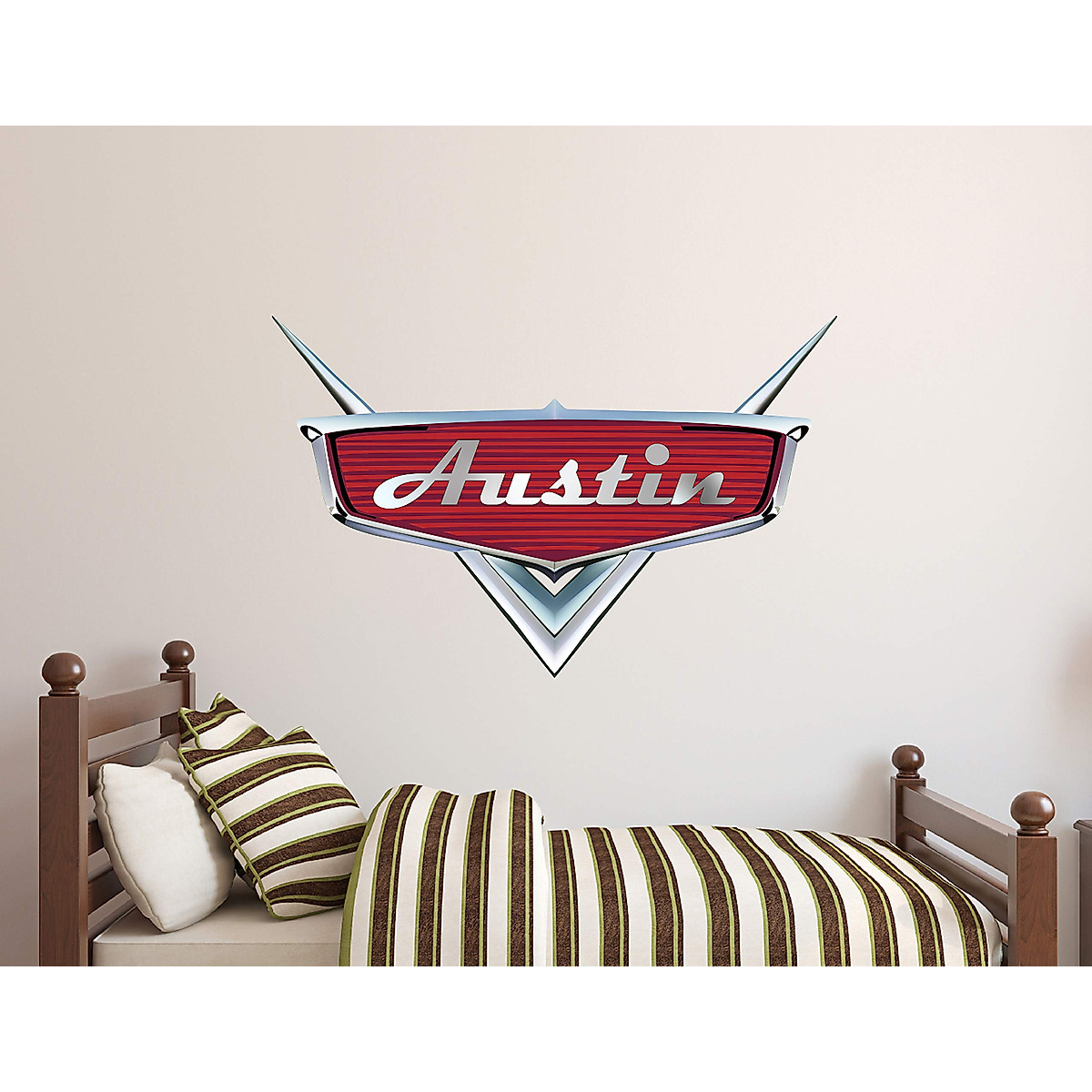 Cars Name Wall Decal - Personalized Cars Sticker for Kids Room - Racing Cartoon Wall Decor for Boys - Removable Race Car Wall Decoration for Bedroom Classroom Playroom Art Mural Vinyl Stickers