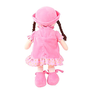 Linzy Plush 17.5'' Pink Niobe Sweet Cakes Rag Doll for Girls, Soft Plush Doll,Sleeping Cuddle Buddy for Toddlers, Muñecas de Trapo para Niña