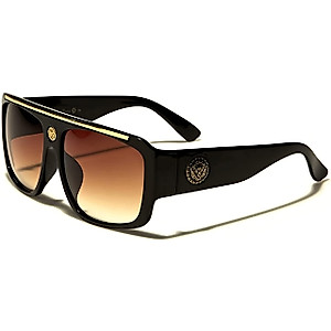 KLEO Flat Top Hip Hop Rapper Retro Aviator Sunglasses