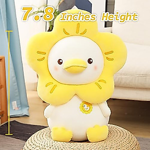 Seyomi Plush Duck Stuffed Animals Soft Cute Plushies Duck Plush Toy for Kids Flower Stuff Duck, Pink, 9.8 Inches