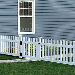Zippity Outdoor Products ZP19004 Newport Vinyl Picket Unassembled Gate, 33-1/2"H x 42"W, White