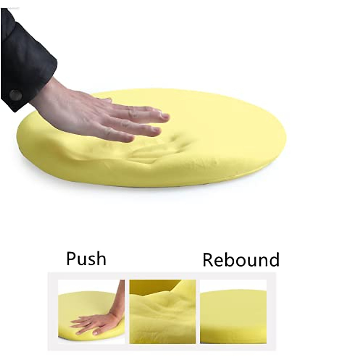 Oleewel Memory 13 inch Foam Seat Cushion Anti-Slip Soft Round Stool Cushion Chair Pad Black