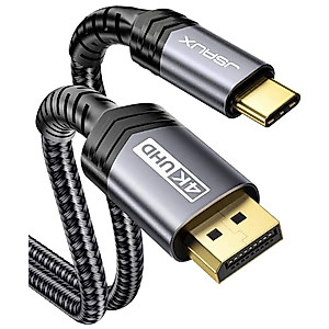 JSAUX 10FT/3M USB C to DisplayPort Cable, (4K@60Hz,2K@144Hz) Type C to DP Cord, Thunderbolt 3 Compatible for MacBook Pro 2019 2018 Air iPad Pro, Samsung Galaxy S21 S20 Plus, Dell XPS 15(Grey)