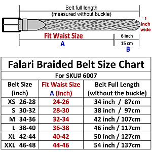 Falari Women's Leather Braided Belt 6007 - Black-M