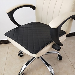 Leather Chair Cushion Pad Office Computer Chair Boss Chair Pad Non-Slip Waterproof Dining Chair Cushion Car Sofa Leather Seat Cushion ( Color : Black , Size : 50*50cm )