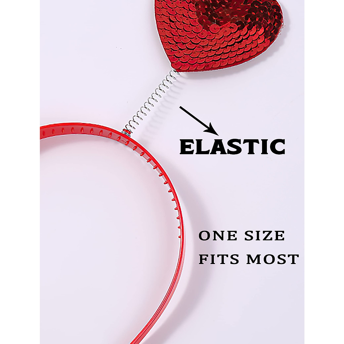 YBHOMINE Red Valentines Day Headband With Heart Sunglasses Heart Shaped Sequin Headband Valentines Hair Accessories for Women and Girls