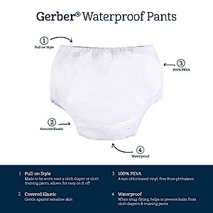 Gerber Unisex Baby Toddler 8 Pack Waterproof Diaper Cover, White, 2T