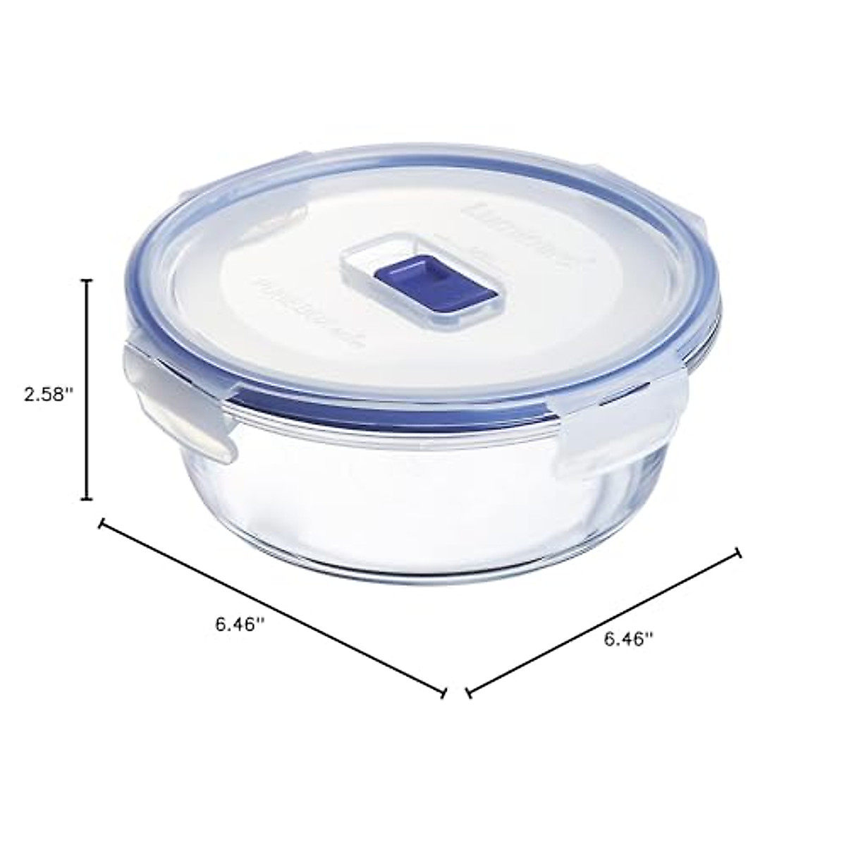 Luminarc Pure Box Active Glass Food Storage Container with Sliding Vent Lid (Round 920ML)