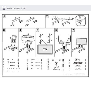 sunter98 Rolling TV Mount Stand Trolley 32-65inch Plasma Screen LED LCD Monitor Low Height Stand Cart D750
