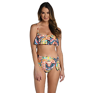 La Blanca Women's Standard Bandeau Bikini Swimsuit Top, Multi//Soleil, 8