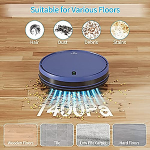 ZCWA Robot Vacuum, Robot Vacuum and Mop Combo with Schedule, Self-Charging Robot Vacuum Cleaner Compatible with WiFi/APP/Alexa, Perfect for Pet Hair, Hard-Floor and Carpet