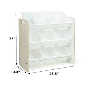 Humble Crew Storage Organizer, 9 Small Bins, Sandwashed/White
