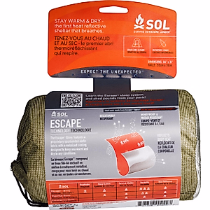 S.O.L. Survive Outdoors Longer SOL Escape Bivvy with Hood - Green - 42gsm
