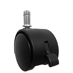 2" Replacement Office Chair or Stool Caster Wheels - with Brake (Set of 5) - S2421-5