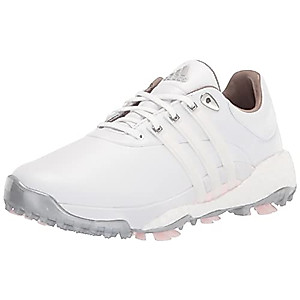 adidas Women's TOUR360 22 Golf Shoes, Footwear White/Footwear White/Almost Pink, 6.5