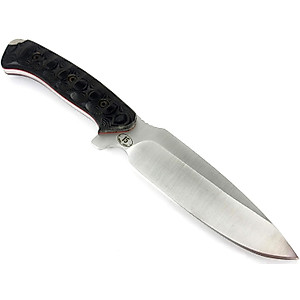 JEO-TEC Nº15 Bushcraft Survival Hunting Tactical Knife - BOHLER N690C Stainless Steel, Multi-positioned Leather Sheath, Sharpener Stone