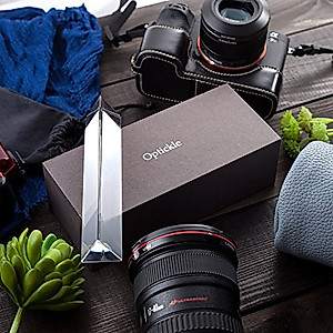 Photography Prism with Cleaning Pouch - Best Crystal Glass Triangular Prism for Photos and Teaching Light Spectrum - Portable 6 Inch Optical Rainbow Prism