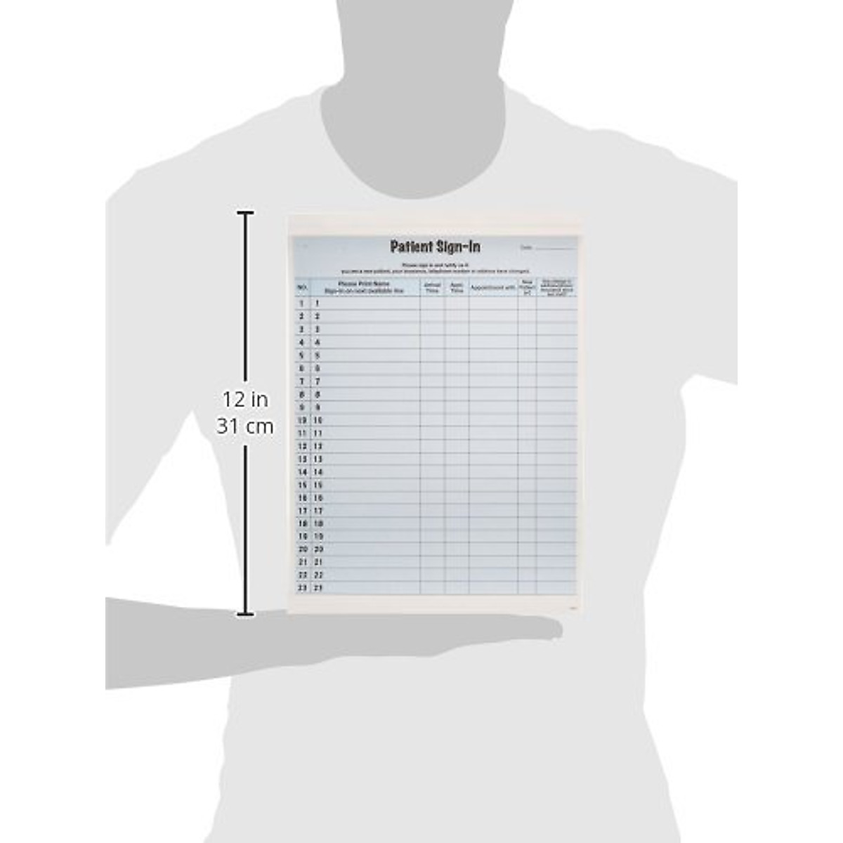 Tabbies Patient Sign-In Label Forms, 8-1/2" x 11" Form, Blue, 23 Labels/Sheet, 125 Sheets/Pack, Confidentially Sign In Your Patients, Also Provides a Daily Patient Log (14531)