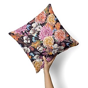 iiRov Summer Design Ink-Fuzed Decorative Throw Pillow - Summer Watercolor Floral v1